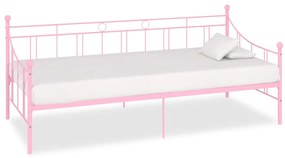Rám denní postele růžový kov 90 x 200 cm