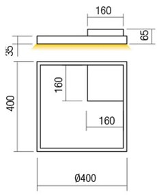 Redo 01-2855 nástěnné LED svítidlo Febe pískově černé, 30W, 3000K, ø40cm