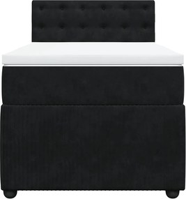 Box spring postel s matrací černá 80 x 200 cm samet 3289904