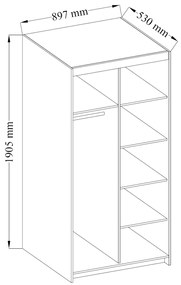Šatní skříň ELENA 2D Dub sonoma