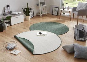 NORTHRUGS - Hanse Home koberce Kusový koberec Twin-Wendeteppiche 103095 grün creme kruh – na ven i na doma - 140x140 (průměr) kruh cm