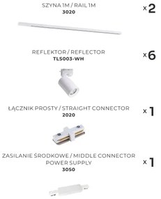 Zuma Line 3047 - Bodové svítidlo v lištovém systému TORE 6xGU10/35W/230V bílá