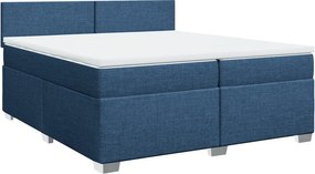 Box spring postel s matrací modrá 200x200 cm textil 3288294