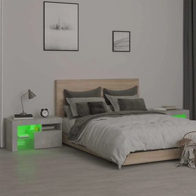 Noční stolky 2 ks s LED osvětlením betonově šedé 70x36,5x40 cm 3152773