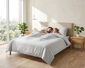 Bellatex Saténové povlečení na dvoudeku 180x200 cm, 2ks 70x90 cm Šedá