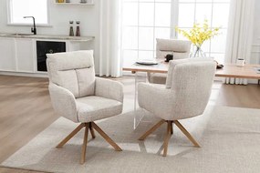 Designová otočná židle Maddison šampaňská / dub