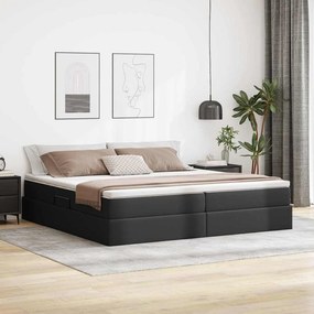 Postel s úložným prostorem a matrací Černá 200 x 200 cm 3370178