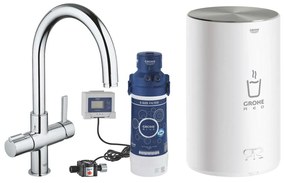 Grohe Red - Dřezová baterie Duo s ohřevem vody a filtrací, zásobník M, chrom 30320000