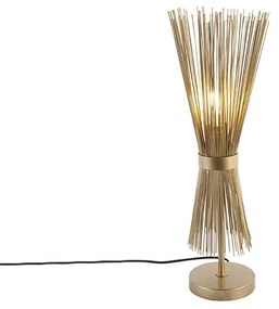 Venkovská stolní lampa mosaz - koště