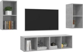 Nástěnné TV skříňky 4 ks betonově šedé kompozitní dřevo 3079875