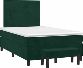 Box spring postel s matrací tmavě zelená 120x190 cm samet 3270460