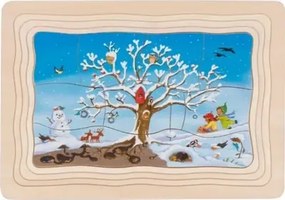 GOKI Vícevrstvé puzzle Jabloň v ročních obdobích / od 3 let