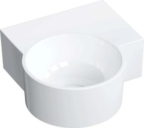 OMNIRES Ovo M+ - Umývátko 34x35 cm, bez přepadu, bez otvoru pro baterii, pravé, bílá OVO335UWPBP