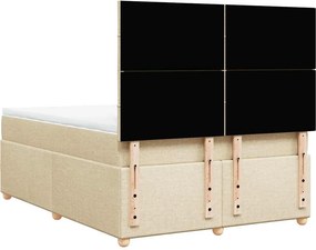 Box spring postel s matrací krémová 140x190 cm textil 3291280