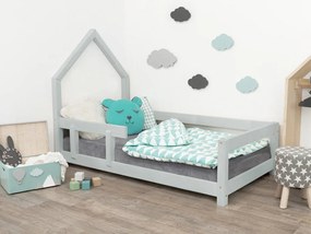 Benlemi Dětská postel domeček POPPI s bočnicí vlevo Barva: Nelakovaná, Rozměr: 120 x 200 cm