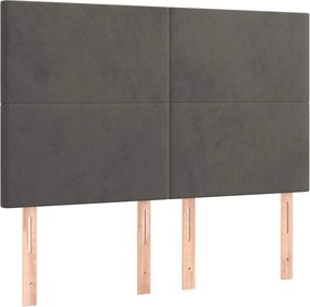 Box spring postel s matrací tmavě šedá 140x200 cm samet 3129094