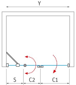 Roth Cariba Line sprchové dveře do niky skládací 110 x 202 cm brillant transparent CI RFR 110200 VPE Koupelny Bernold
