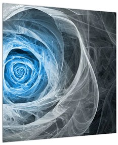 Abstraktní obraz modré růže (50x50 cm)