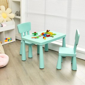 Costway 3 PCS. Kindersitzgruppe Kindertisch mit 2 Stühlen Kindermöbel – zelený