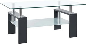 Konferenční stolek šedý a průhledný 95x55x40 cm tvrzené sklo 330305