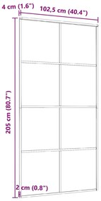 vidaXL Marketos Posuvné dveře hliník a ESG sklo 102,5 x 205 cm černé