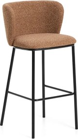 Čalouněná barová židle v terakotové barvě (výška sedáku 75 cm) Ciselia – Kave Home