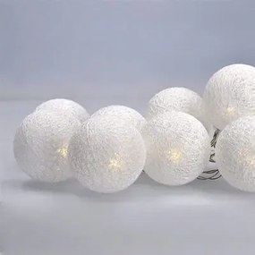 Solight 1V201 LED řetěz vánoční koule bavlněné / 10LED / 1m / 2x AA /