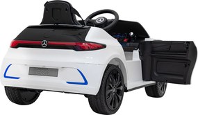 Ramiz Elektrické auto Mercedes Benz AMG EQA pro děti bílé + dálkové ovládání + 5bodové pásy + EVA kola + MP3 displej + LED