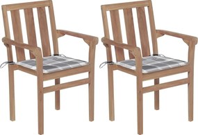 vidaXL Zahradní židle 2 ks podušky masivní teakové dřevo [3062220] Barva: Modrá