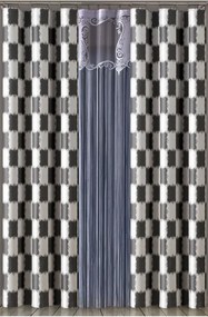 Metrážový závěs šachovnice šířka 185cm černo-bílý