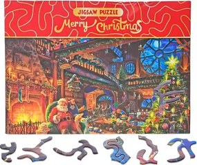 Puzzle Merry Christmas: U Santy doma / 468 dílků / 75 x 50 cm