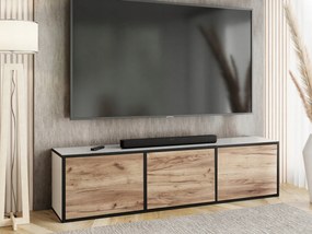 TV skříňka EDI 3 bílý + dub Craft zlatý uzavřená TV skříňka s policí