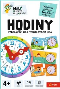 TREFL Vzdělávací hra Malý objevitel: Hodiny / 16 dílků / hodiny s posu
