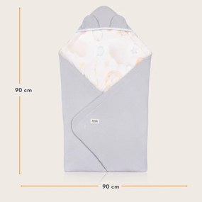 Lionelo - Zavinovačka do autosedačky TRAVEL SWADDLE 90x90 cm Grey Baloon