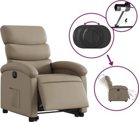 Elektrické zvedací polohovací křeslo cappuccino umělá kůže 3204060