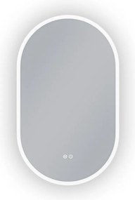 Erga Demi, oválné LED zrcadlo 60x100cm, 3 barvy světla, přední osvětlení, topná podložka proti zapaření, ERG-V01-Demi-6010-CL