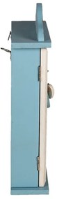 Modro-bílá skříňka na klíče s fotorámečkem – 21x7x31 cm