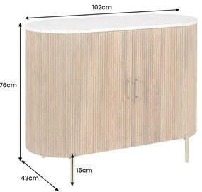 Massive home | Komoda TRESSA 105 cm z masivního mangového dřeva/mramoru