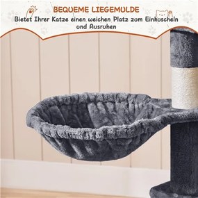 Kočičí nábytek se škrabadlem Yaheetech – tmavě šedá, 55,5 cm (délka) × 55,5 cm (šířka) × 194 cm (výška), 194 cm (265926531864)