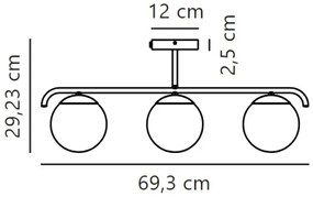 Nordlux - Lustr na tyči GRANT 3xE14/25W/230V černá
