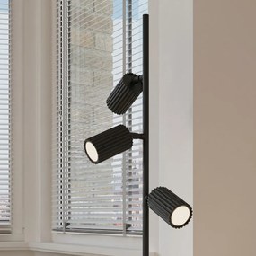 Černá hliníková stojací lampa s ohybatelnou konstrukcí (výška 155 cm) Gleam – Sollux