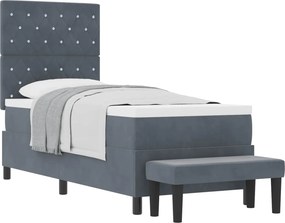 Postel s boxspringem s čelo Tmavě šedá 200 x 80 cm samet 3344409