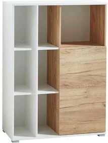 Bílá dubová kancelářská skříň s nikou GEMA Larie 120 x 85 cm