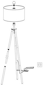 Eglo 44098 - Stojací lampa BIDFORD 1xE27/60W/230V