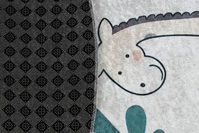 Dětský koberec protiskluzový BAMBINO 61570 krémový / zelený kruh