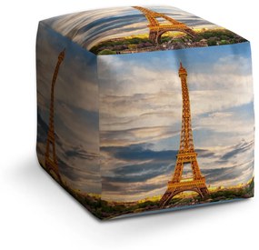 Sablio Taburet Cube Eiffel Tower 3: 40x40x40 cm
