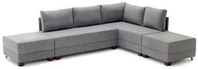 Atelier del Sofa Rohová sedací souprava Fly Corner Sofa Bed Right- Grey, Šedá