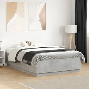 Rám postele betonově šedý 135 x 190 cm kompozitní dřevo 3209740