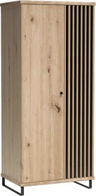 Skříň, dub artisan/černá, KOLI C-1