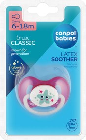 Canpol babies Dudlík svítící kaučukový třešinka 6-18m LOVE&SEA